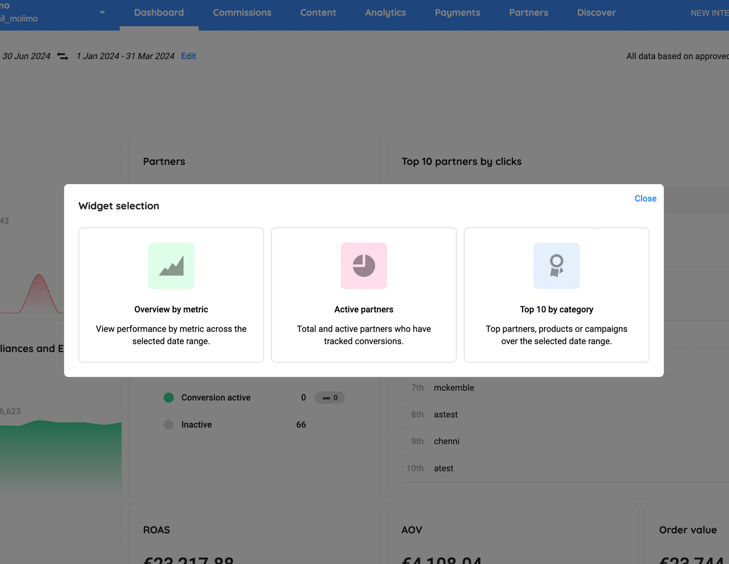 New to Partnerize: Customize Your Dashboard for an On-Demand Performance Overview of Your Key ...